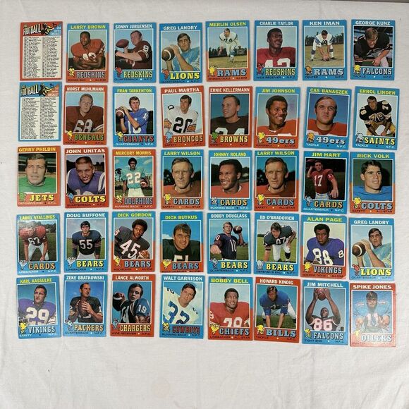 Topps | Toys | Lot Of 4 971 Topps Football Cards Collection John Unitas ...